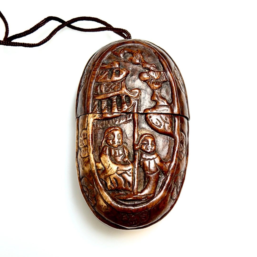 Vintage Chinese Carved Wood Inro Box Cvc845 - Etsy