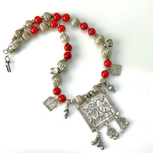 Exquisitely Handcrafted Antique Indian Silver Amulet, Vintage Tibetan ...