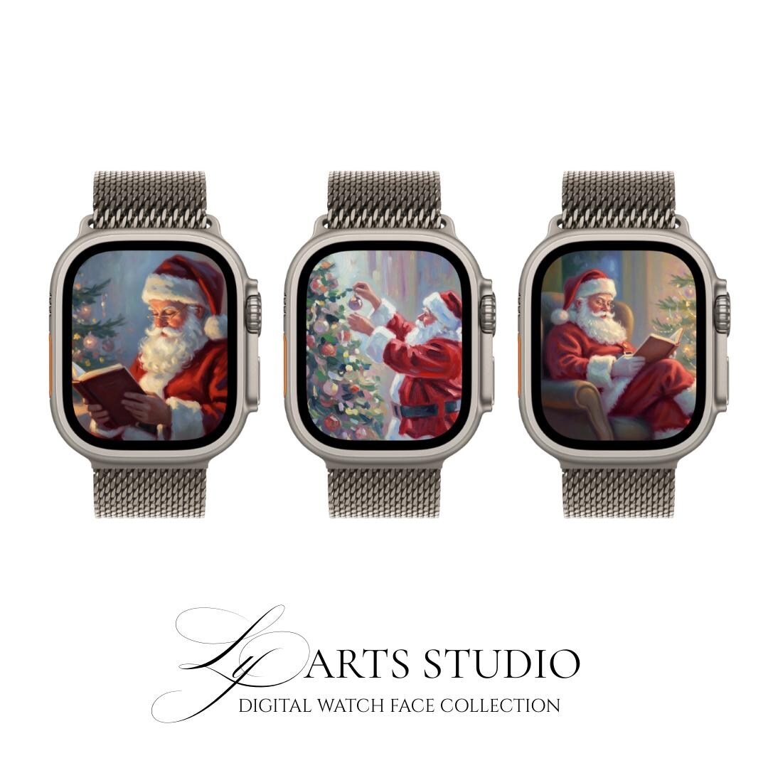 The Santa Claus Collection Watch Faces | Impressionist Holiday Portrait ...