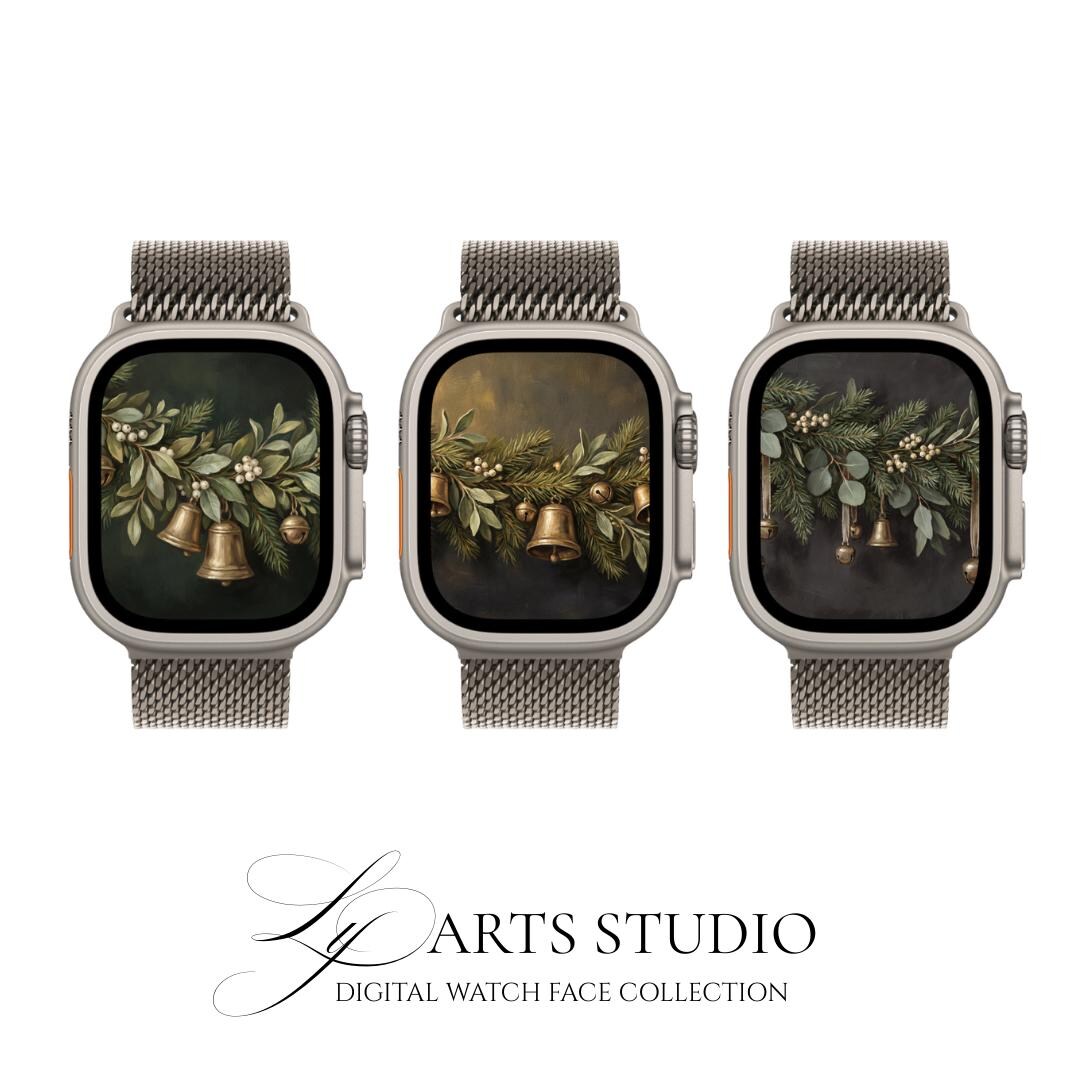 Vintage Holiday Garland Watch Faces | 3 Painterly Christmas Designs ...