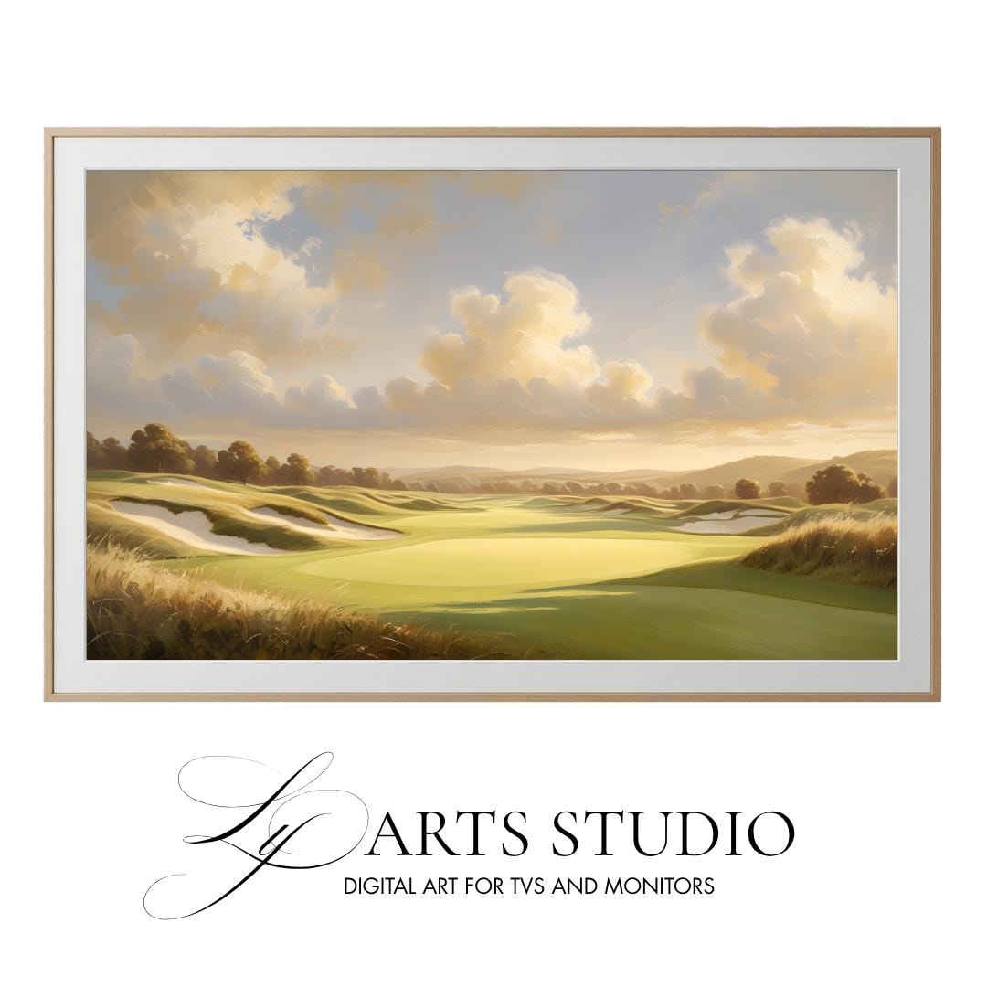 Vintage Golf Course Oil Painting: 4K TV, Monitor, and Desktop Art ...