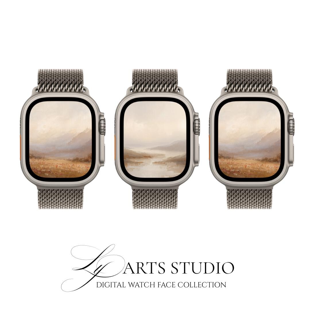 Vintage Oil Painting Smart Watch Face: Textured Abstract Landscape (3 ...