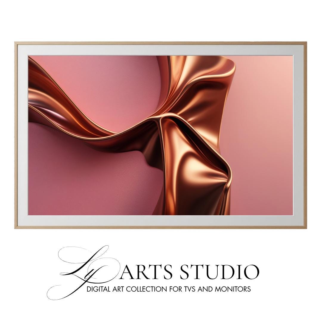 Rose Gold Abstract TV and 4K Monitor Art Set: 3 Abstract Fluid Designs ...