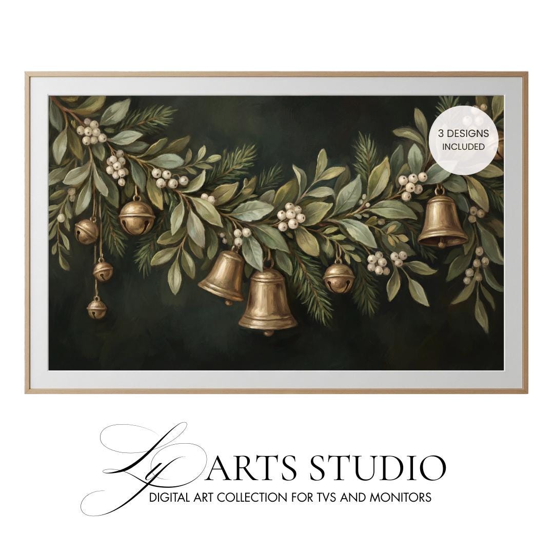Vintage Christmas Garland Wallpaper Bundle | 3 Painterly 4K Art ...