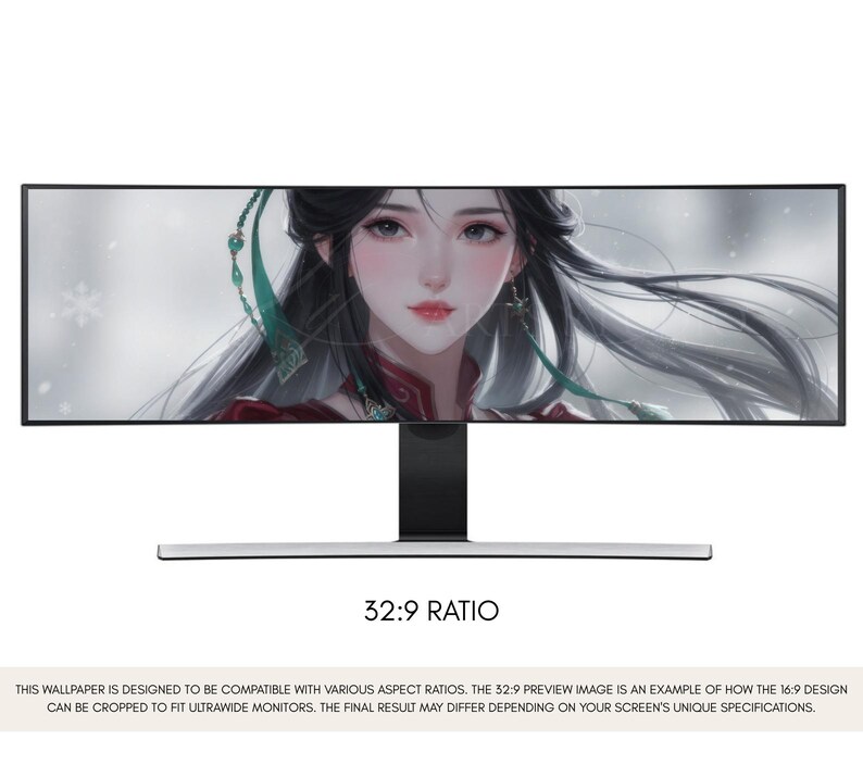 Crimson Jade Empress Anime Live Wallpaper, 8K Winter Snow Anime Girl ...