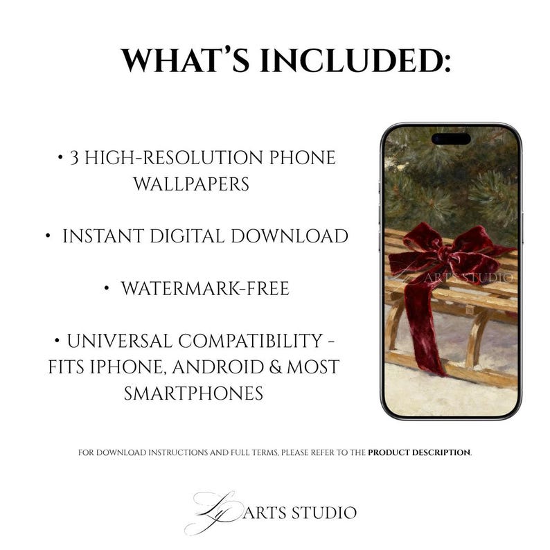 Christmas Sled and Sleigh Phone Wallpaper Bundle | 3 Home & Lock Screen ...