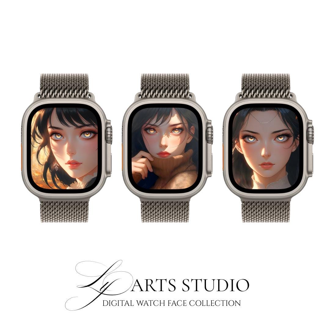 Anime Portrait Smartwatch Wallpaper: Autumn Watch Faces Set (digital ...