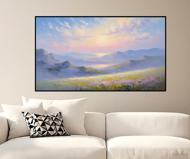 Mountain Landscape Wallpaper: Monet Style Digital Art (5-in-1 Digital ...