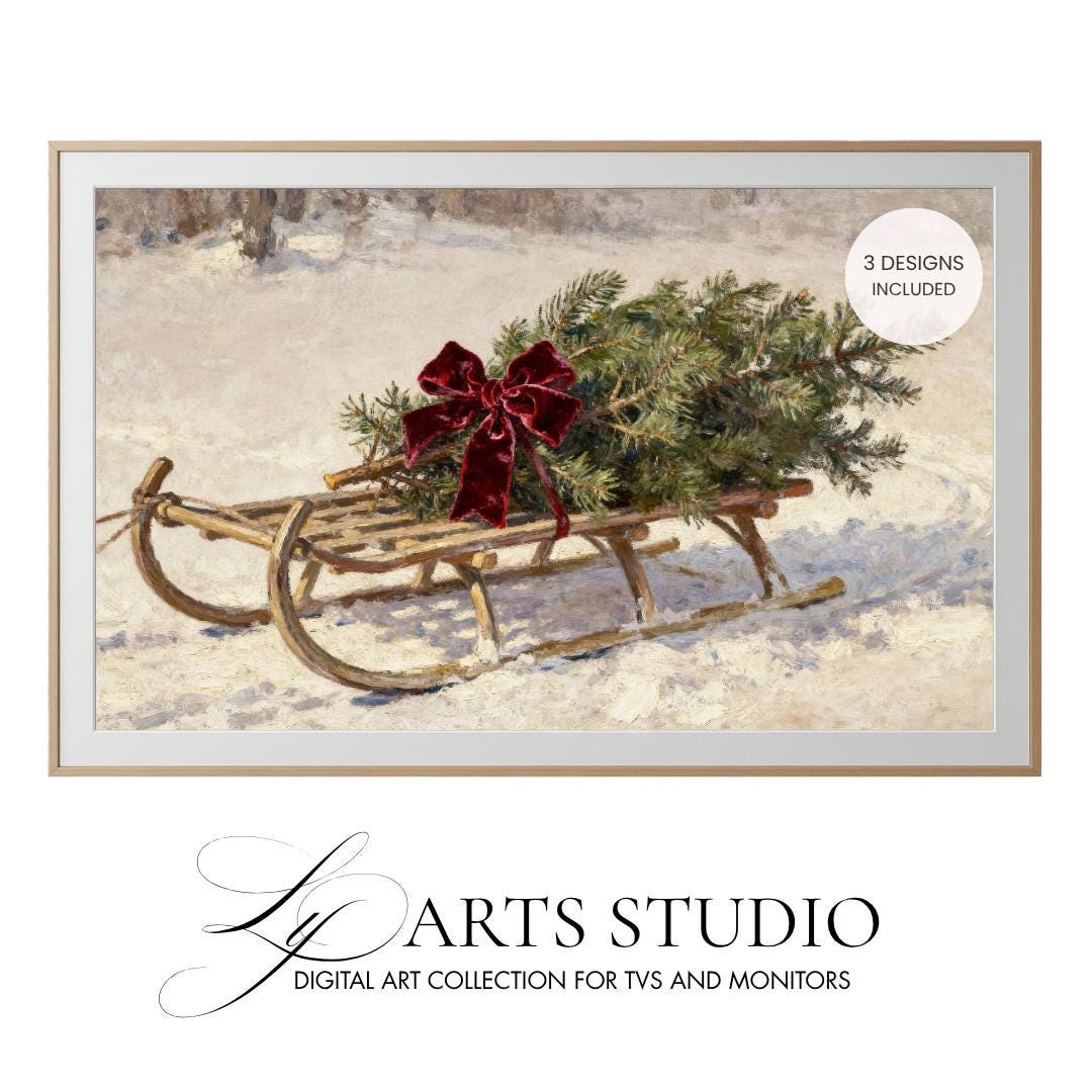 Christmas Sled and Sleigh Wallpaper Bundle | 3 Desktop & TV Designs in ...