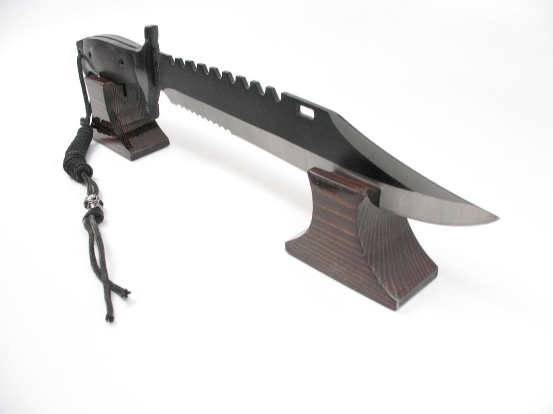 Machete Knife Stand Holder Display Bowie Pocket Wooden Desktop ...