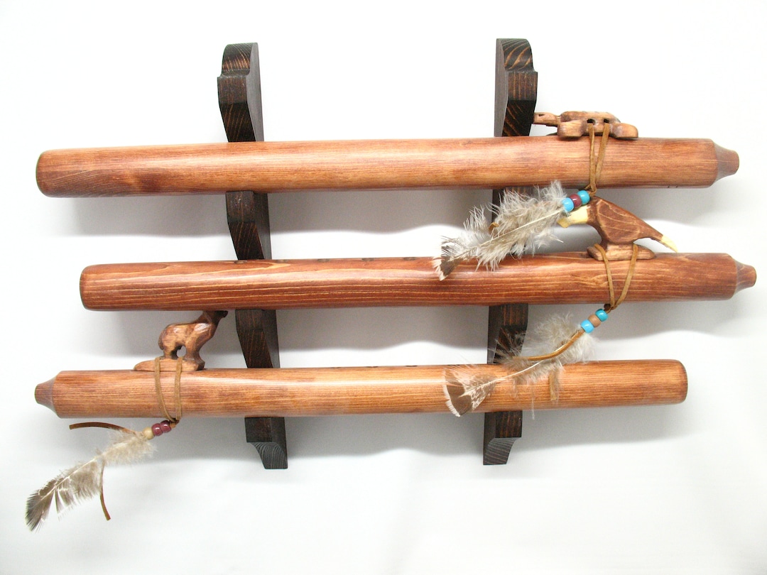 Wall Hanging 3 Native American Flute Stand Holds Three Flutes #626 - Etsy