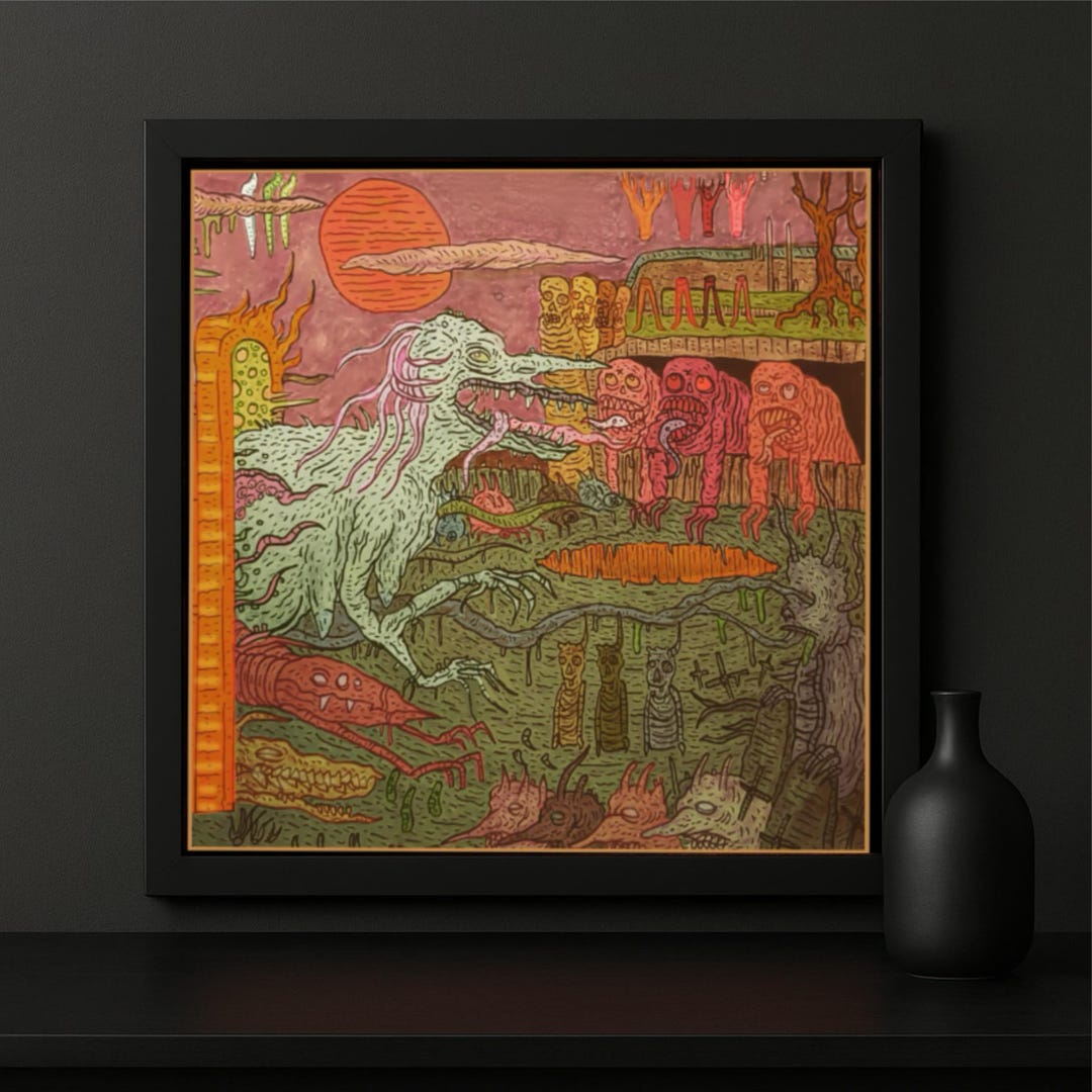 Surrealist Monster Art Print: Nephron Pit by Ryan Bornen - Etsy