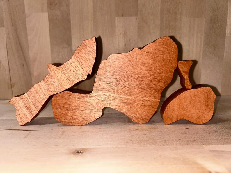 Hawaiian Islands Cutout | Hand-cut Mahogany Wood Wall Art | Hawaiian ...