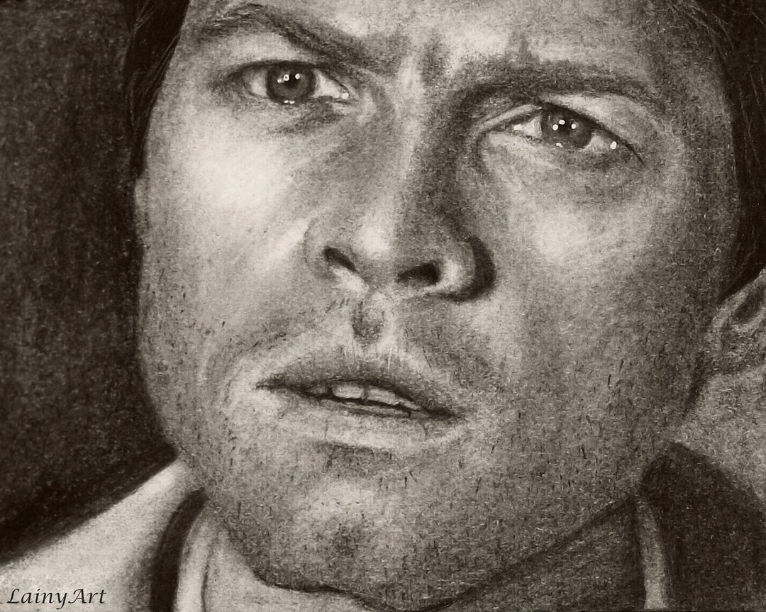 Castiel Misha Collins Art Print Supernatural Realistic Charcoal Drawing ...