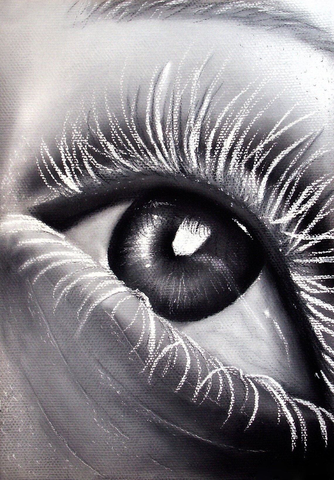 Frosted Eye Close up Drawing - Frosted Lashes - White Eye Lashes ...
