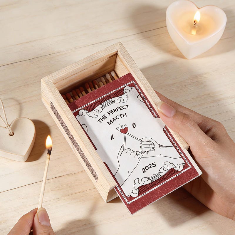 Custom Match Box Initial - Etsy