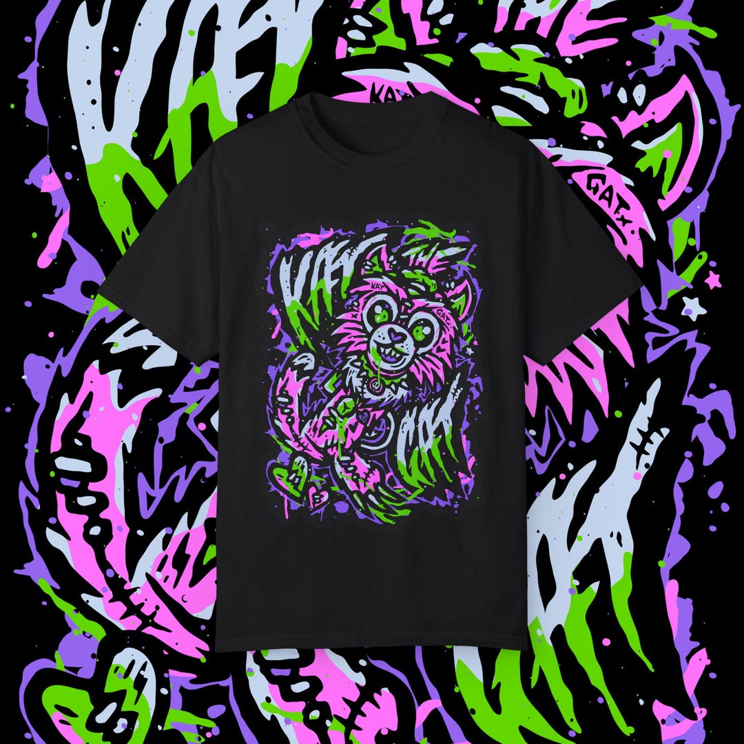 Katthegat Emo Scene Cat Gun T-shirt - Etsy