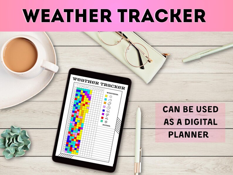 Monthly Weather Tracker Printable: A4 Journal Planner (PDF) - Etsy