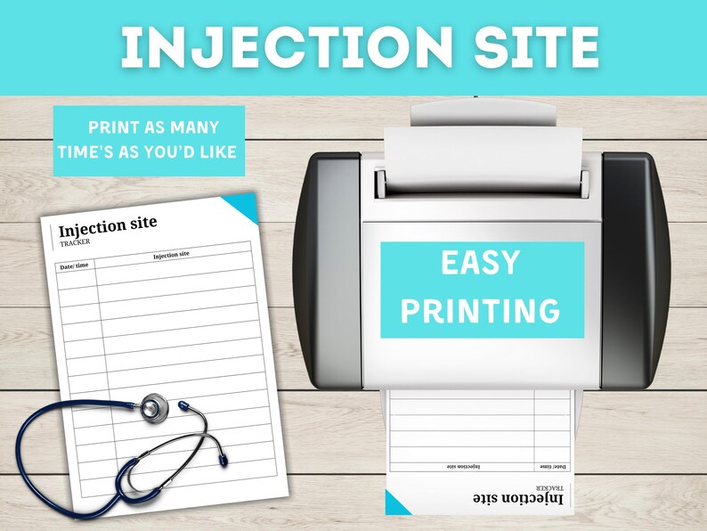Injection Site Tracker: Printable Medical Log (digital PDF) - Etsy