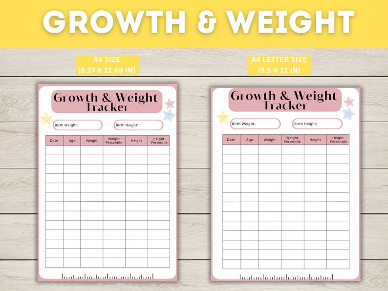 Baby Weight Tracker, Baby Growth Tracker, Weight Planner, Baby Weight ...