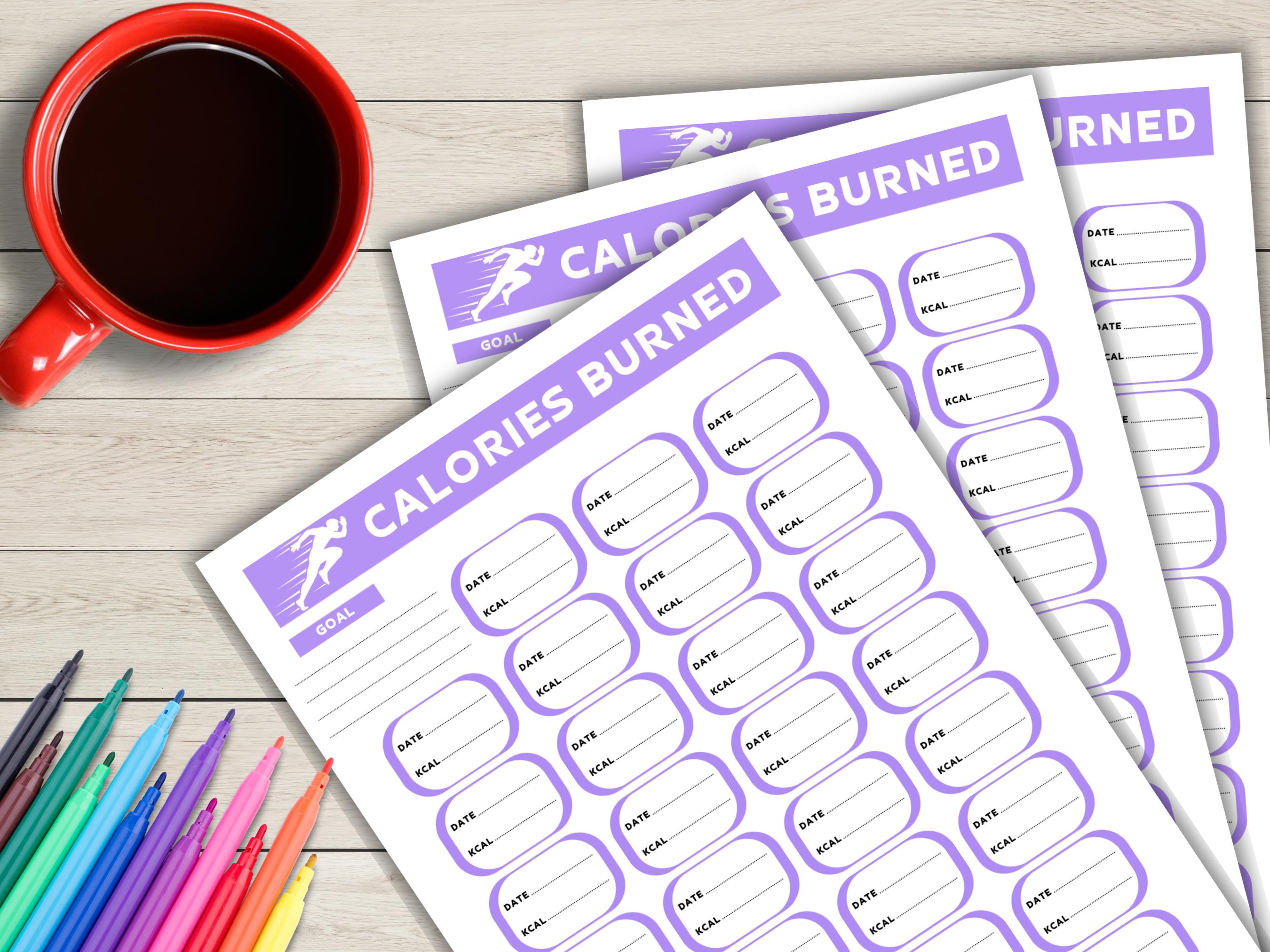 Calories Burned, Tracker Fitness Log, Printable Health Tracker, Workout ...
