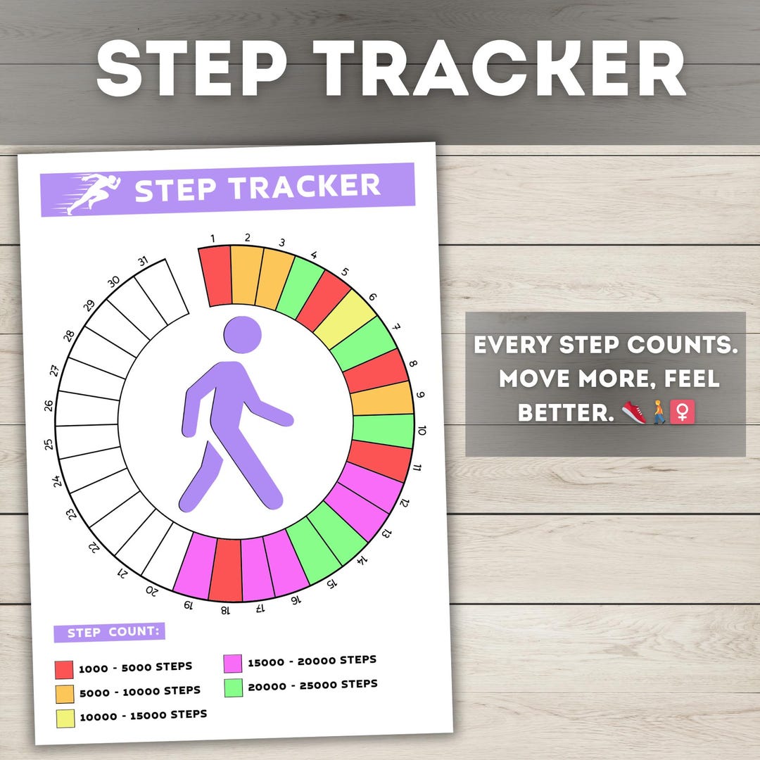Printable Step Tracker: Monthly Fitness Tracker (PDF) - Etsy