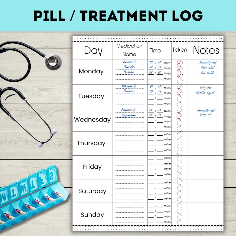 Medication Log Books - Etsy UK