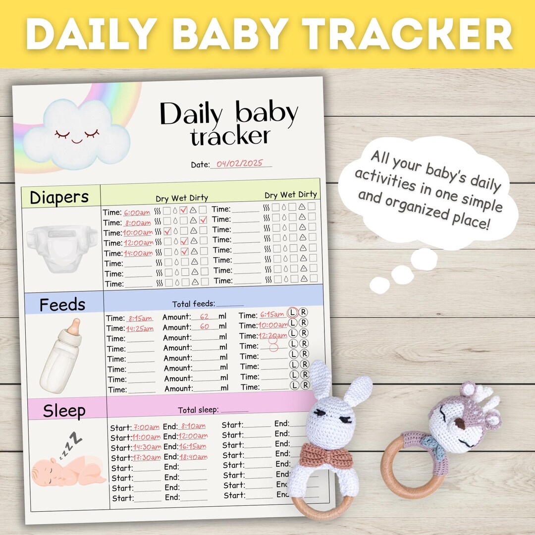 Daily Baby Tracker Printable: Newborn Routine Log (PDF) - Etsy
