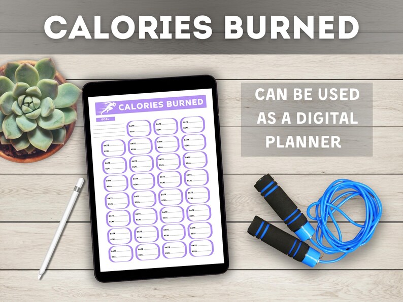 Calories Burned, Tracker Fitness Log, Printable Health Tracker, Workout ...