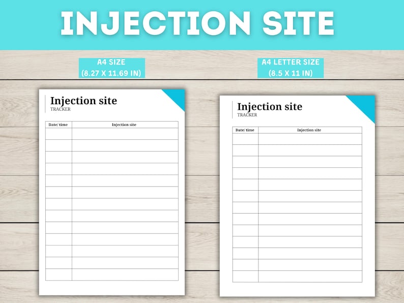 Injection Site Tracker: Printable Medical Log (digital PDF) - Etsy Canada