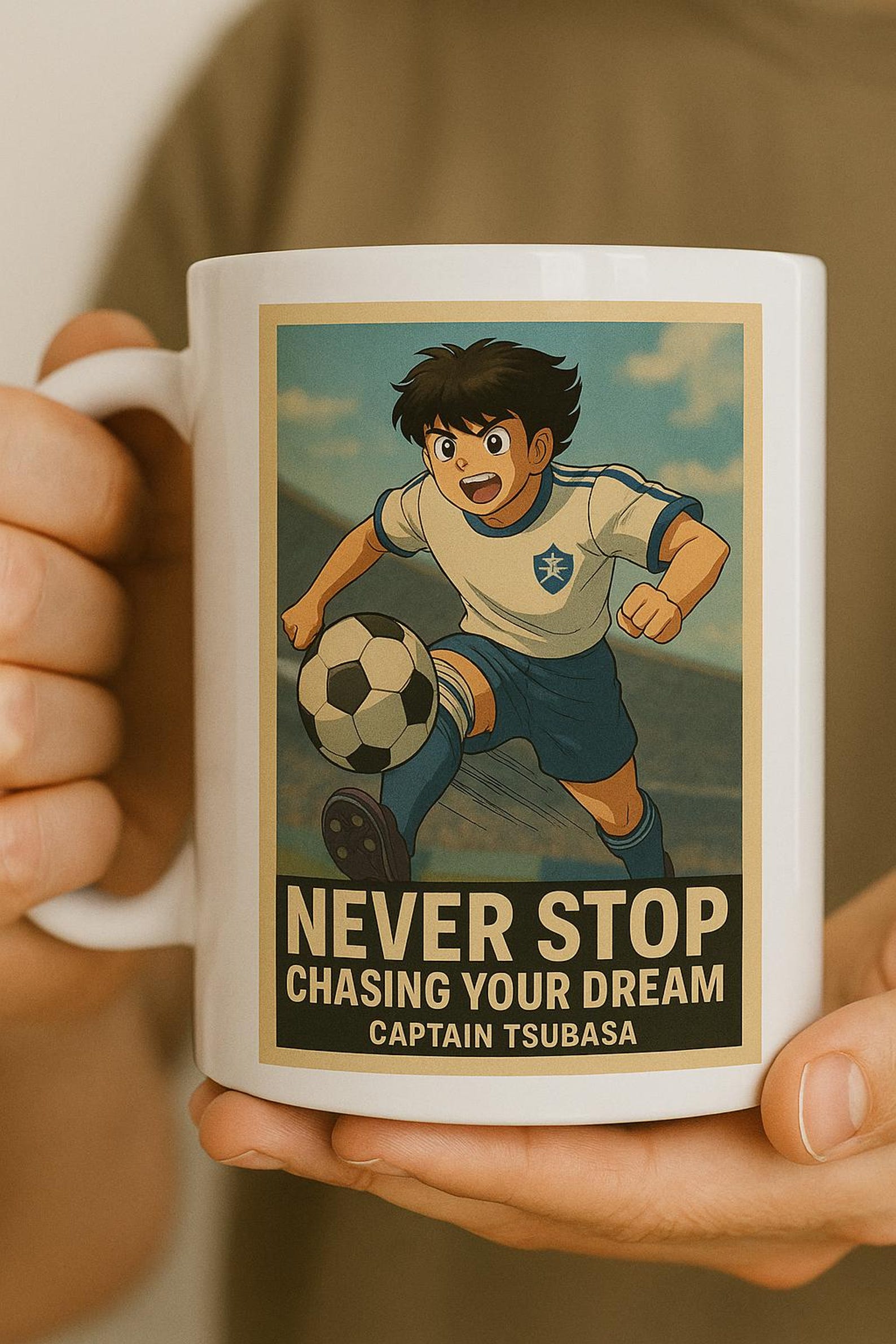 Captain Tsubasa Motivational Poster | Never Stop Chasing Your Dream ...