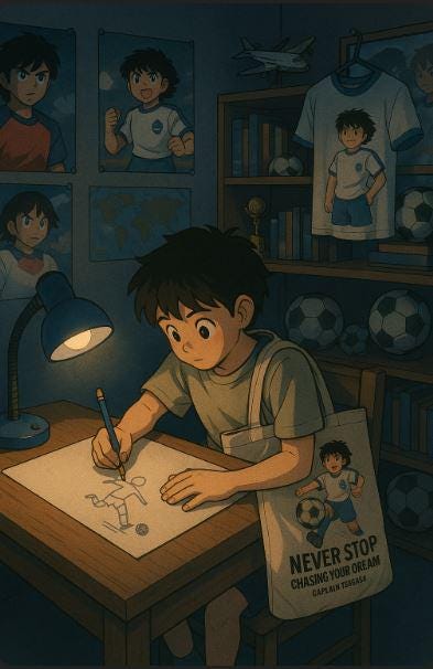 Captain Tsubasa Motivational Poster | Never Stop Chasing Your Dream ...