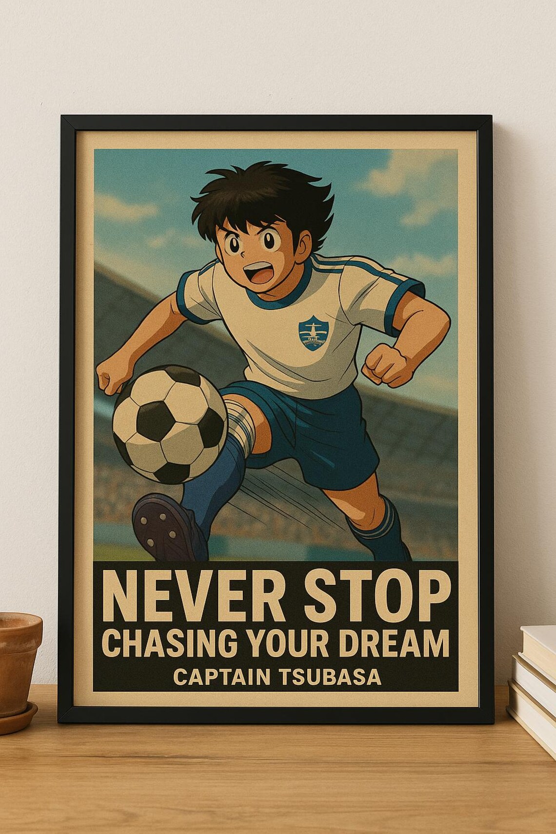 Captain Tsubasa Motivational Poster | Never Stop Chasing Your Dream ...