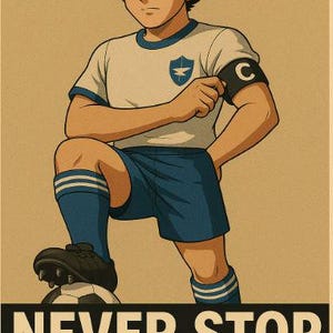 Captain Tsubasa Motivational Poster | Never Stop Chasing Your Dream ...