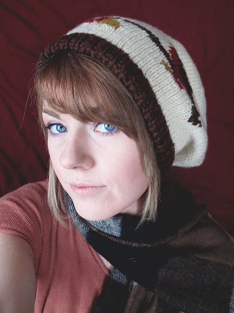 KNITTING PATTERN - Robin Redbreast Knit Slouchy Hat - Etsy