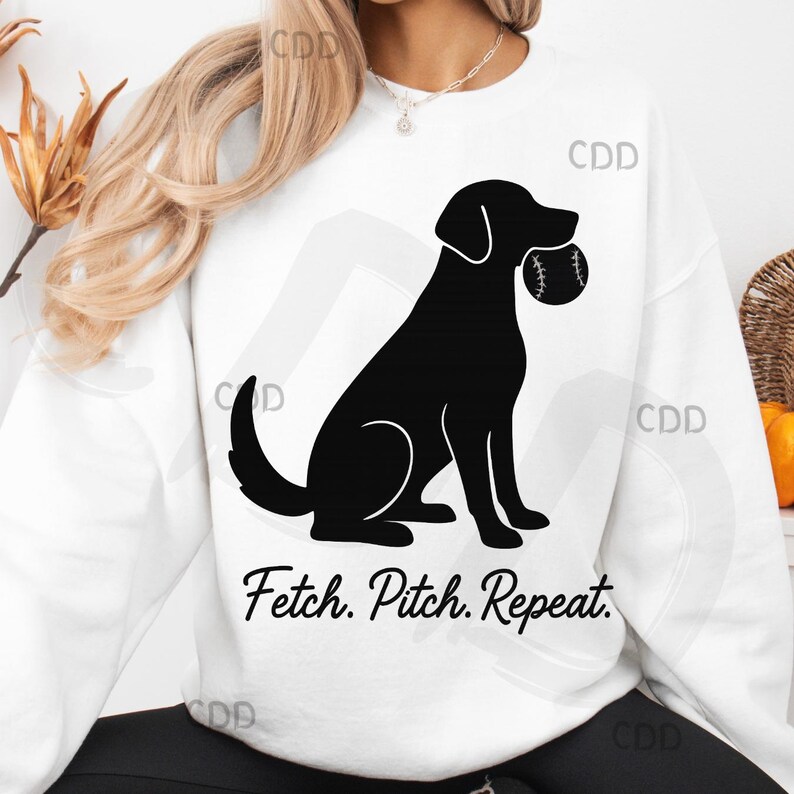 Baseball Dog Png, Fetch Pitch Repeat Png, Dog With Baseball Clipart ...