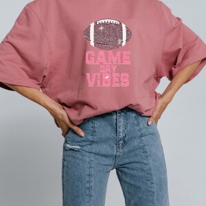 Game Day Vibes PNG – Pink Glitter Football Digital Download – Cute ...