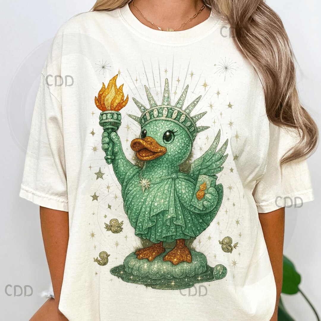 Statue of Liberty Duck Png, Patriotic Rubber Duck Art, Glitter Duck ...
