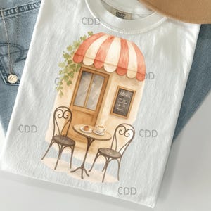 French Café Table PNG With Bistro Chairs, Coffee and Pastry – Parisian ...