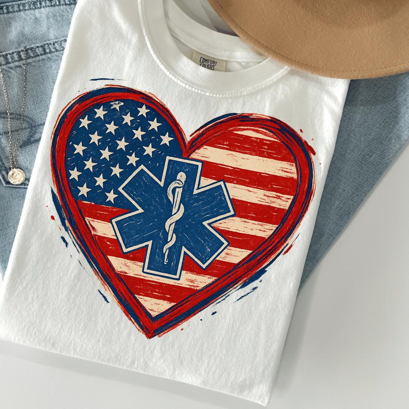 Patriotic EMT Png, EMS Heart Sublimation, Emergency Medical Technician ...