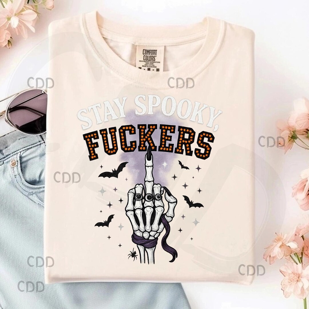 Stay Spooky Png, Rude Halloween Png, Edgy Skeleton Png, Funny Spooky ...