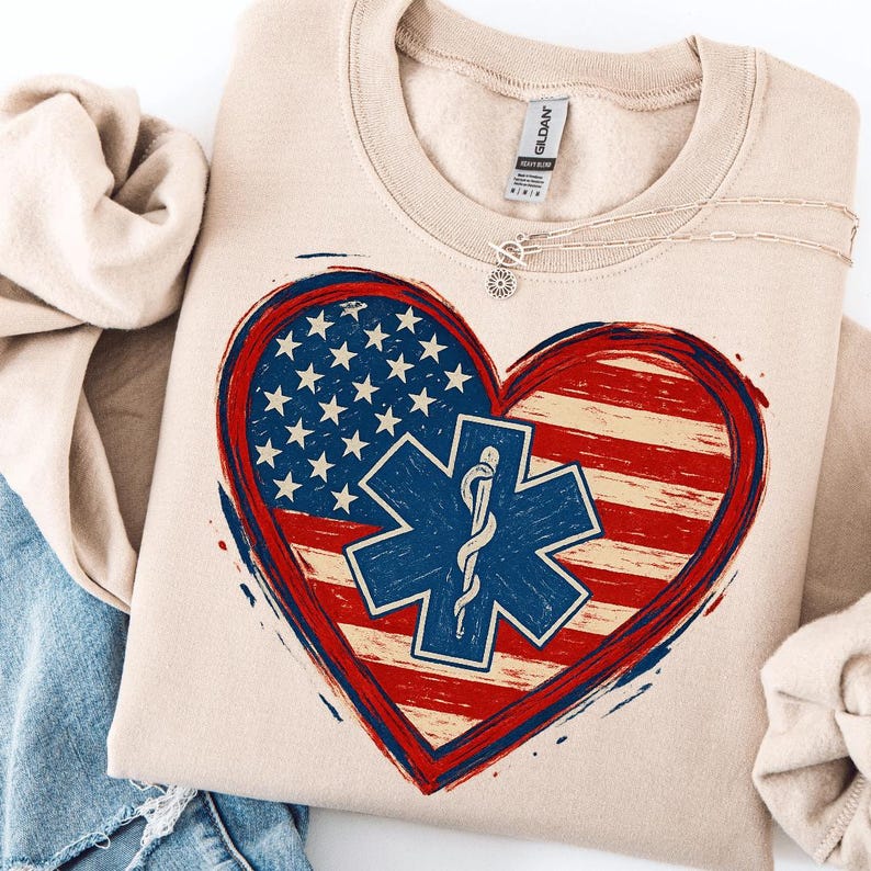 Patriotic EMT Png, EMS Heart Sublimation, Emergency Medical Technician ...