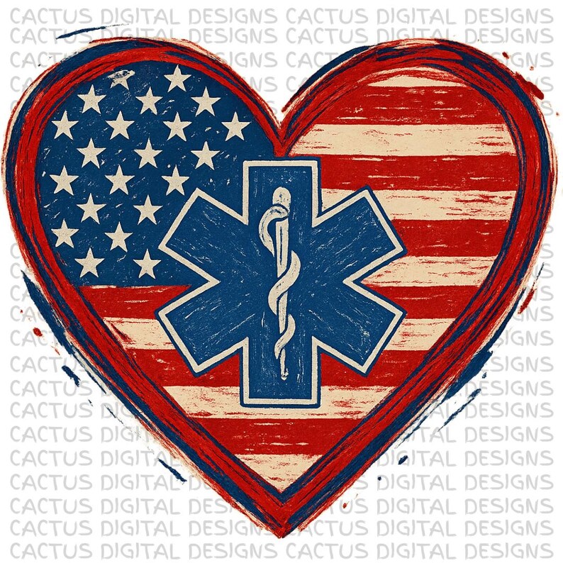 Patriotic EMT Png, EMS Heart Sublimation, Emergency Medical Technician ...