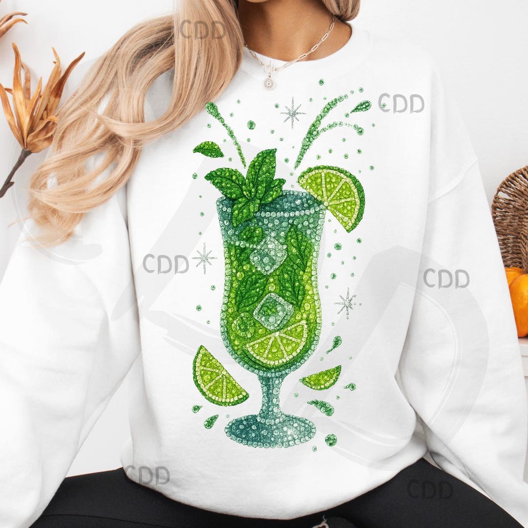 Mojito Png, Cocktail Png, Lime Mint Drink Png, Mojito Glass Png, Rhinestone Png, Summer Party ...