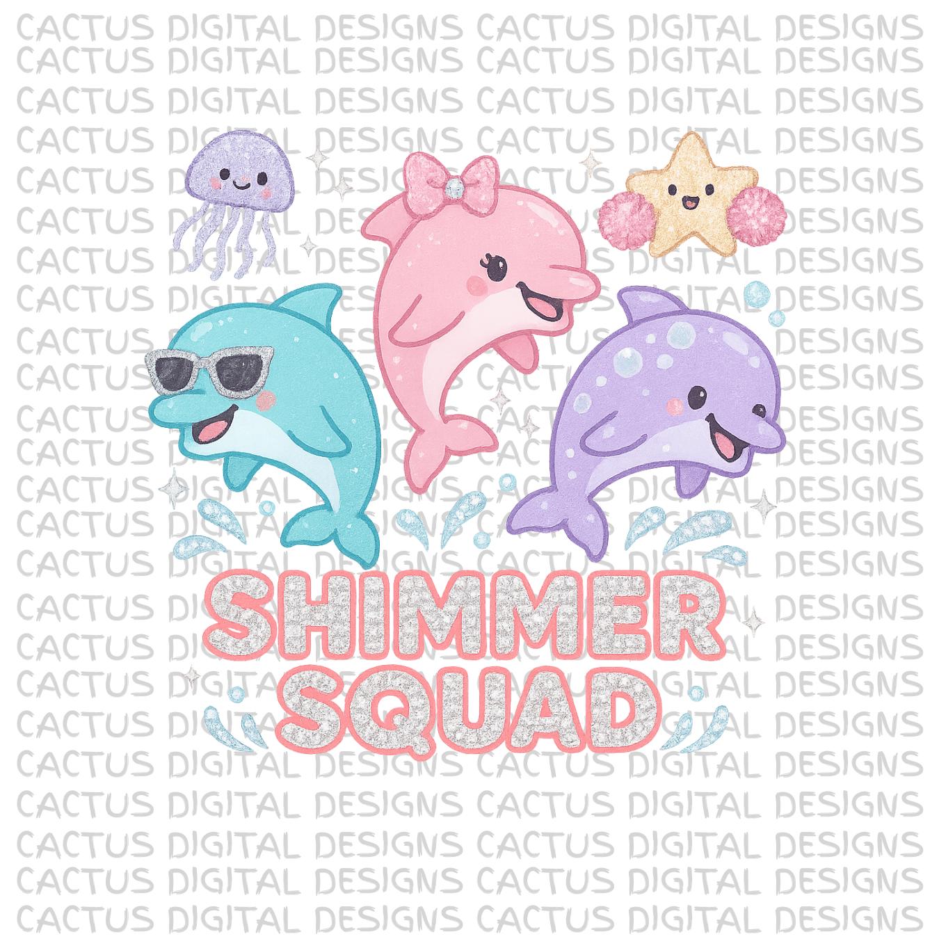 Shimmer Squad Png, Cute Dolphin Png, Kawaii Sea Animal Png, Glitter ...