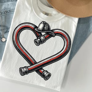 Firefighter Heart Hose PNG, Firefighter Helmet Sublimation, Fire Hose ...