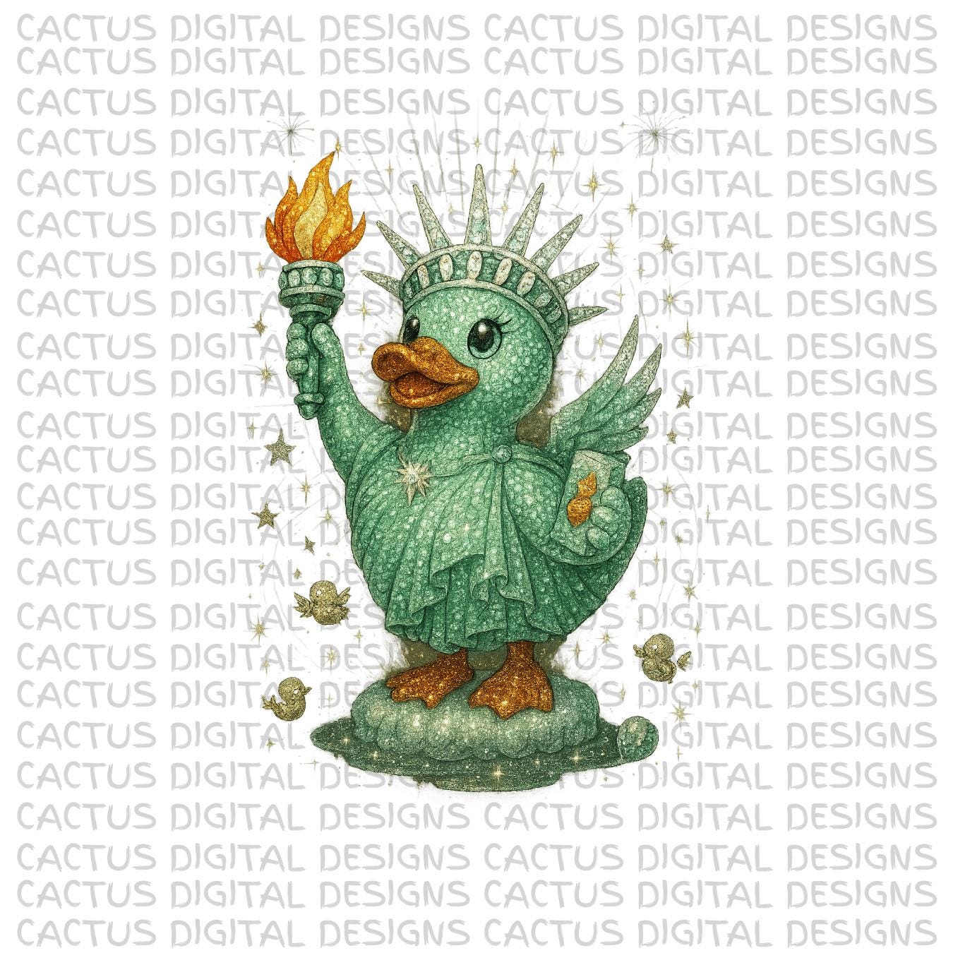 Statue of Liberty Duck Png, Patriotic Rubber Duck Art, Glitter Duck ...