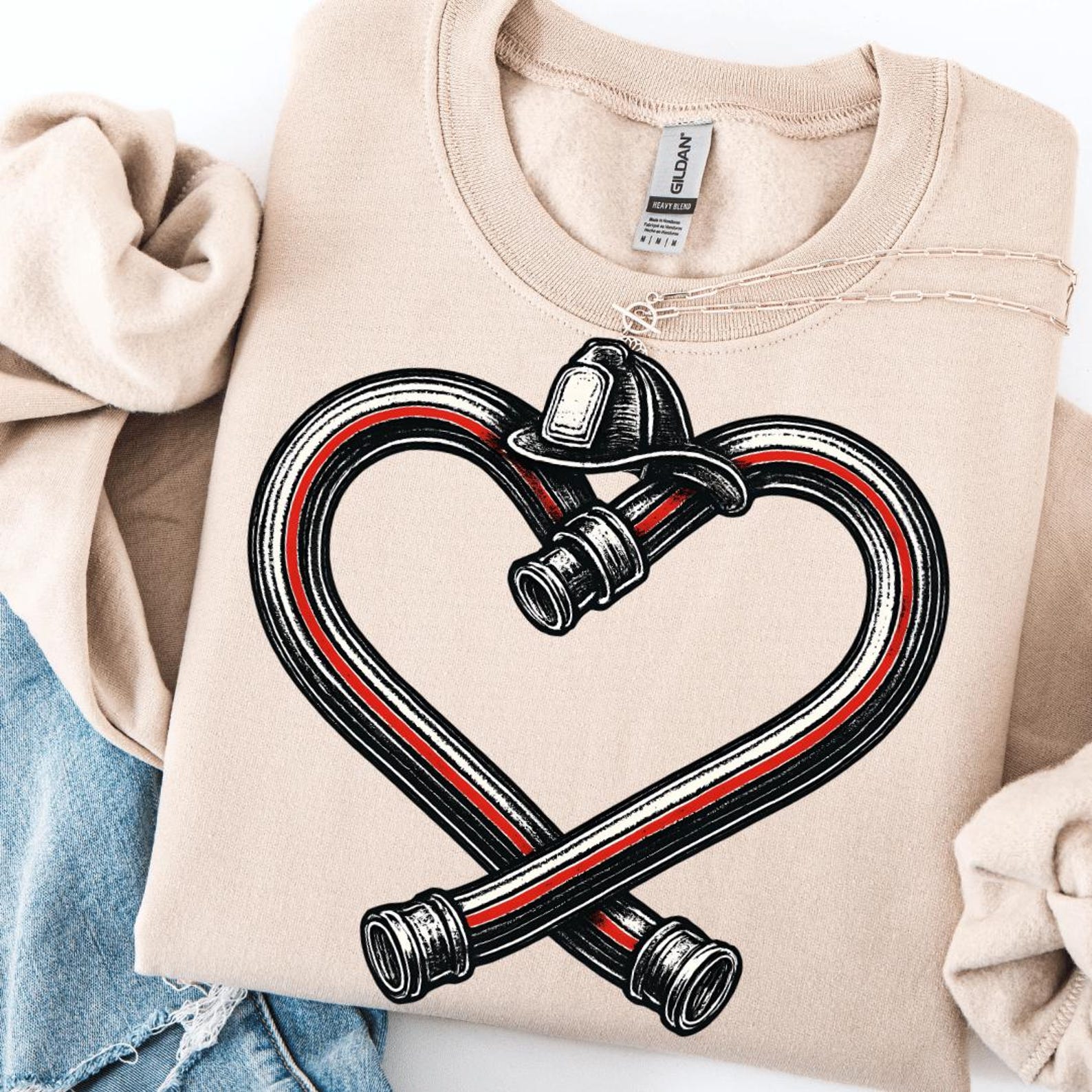 Firefighter Heart Hose PNG, Firefighter Helmet Sublimation, Fire Hose ...