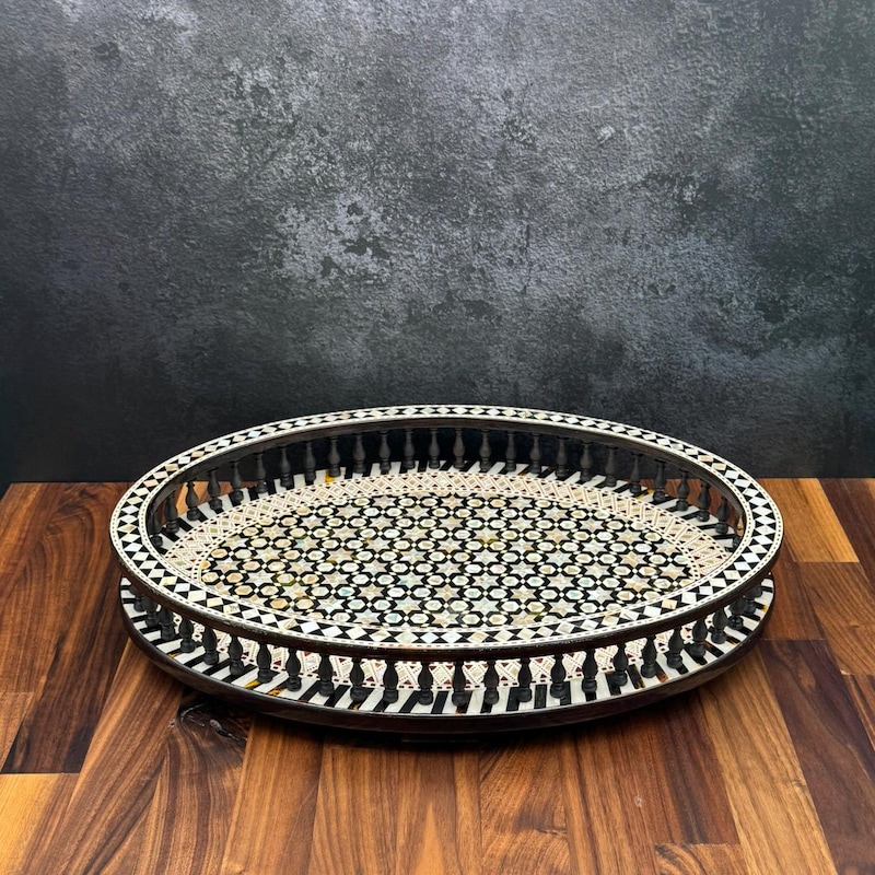 Middle Eastern Wood Tray - Etsy