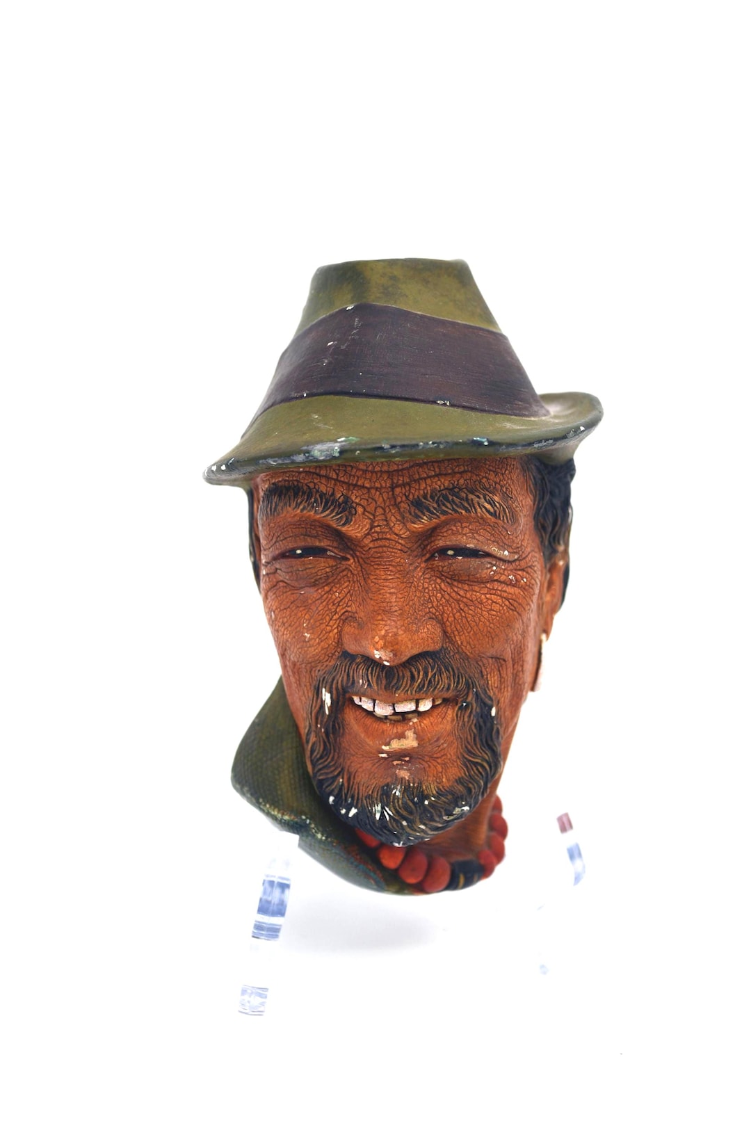 Bossons Tibetan Man Chalkware Wall Head – Hand Painted England, 1960s ...